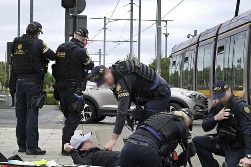 Dramatic scenes as emergency services carry out training simulation on ...