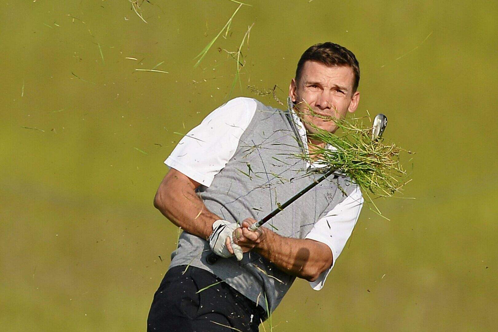 Former Chelsea star Andriy Shevchenko tees off with McIlroy in Irish ...