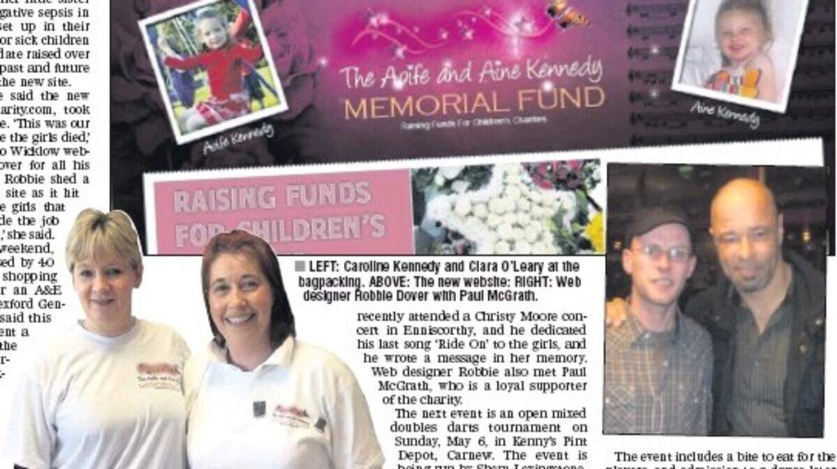 Charity website remembers little sisters Aoife and Aine | Irish Independent