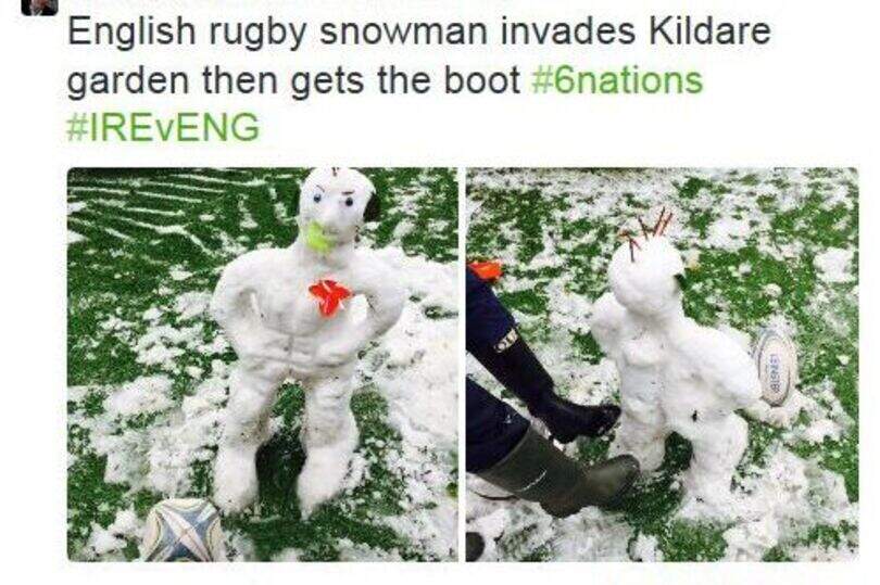 English snowman invades Irish garden and then gets kicked to touch ...