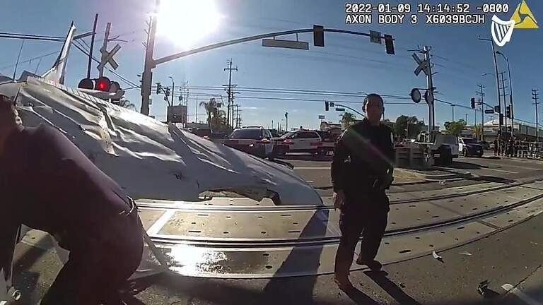 Dramatic footage shows man being pulled from aircraft seconds before it ...
