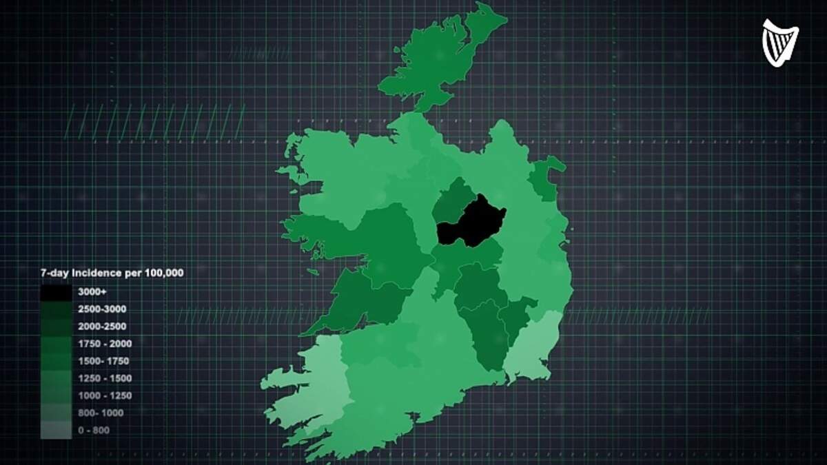 County-by-county Covid incidence rate for Christmas and January as ...