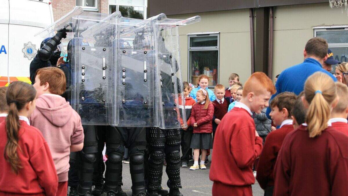 Watch: Schoolchildren test themselves against Garda riot shields ...