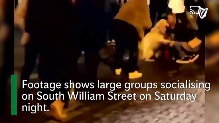 Footage emerges of large groups socialising in Dublin City Centre on ...