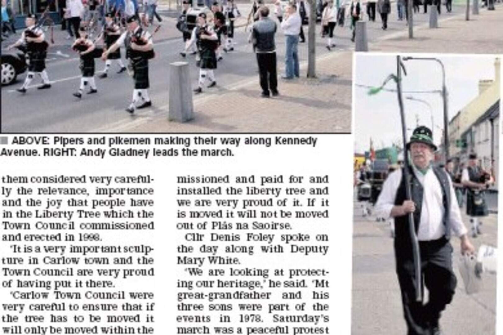 Pikemen protest against plans to move Liberty Tree | Irish Independent