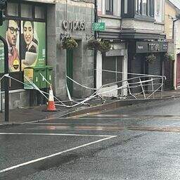Car crash mangles railings at Arklow post office | Irish Independent