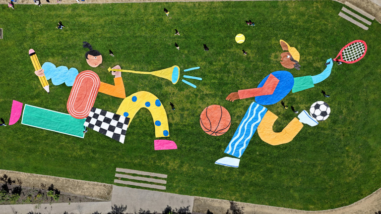 Mural Artist Hixxy Creates Olympic Swimming Pool Sized Mural to ...